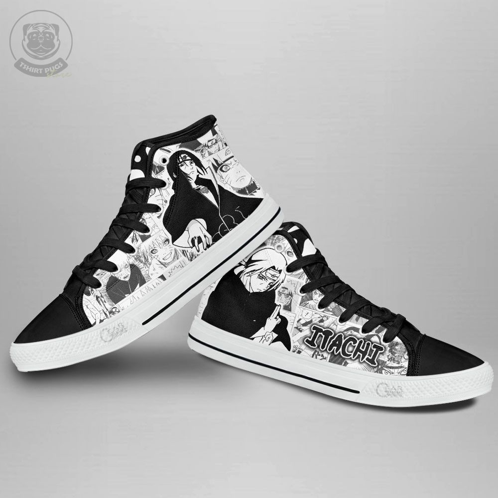 Uchiha Itachi High Top Shoes Custom Manga Style - Tshirtpugs Store