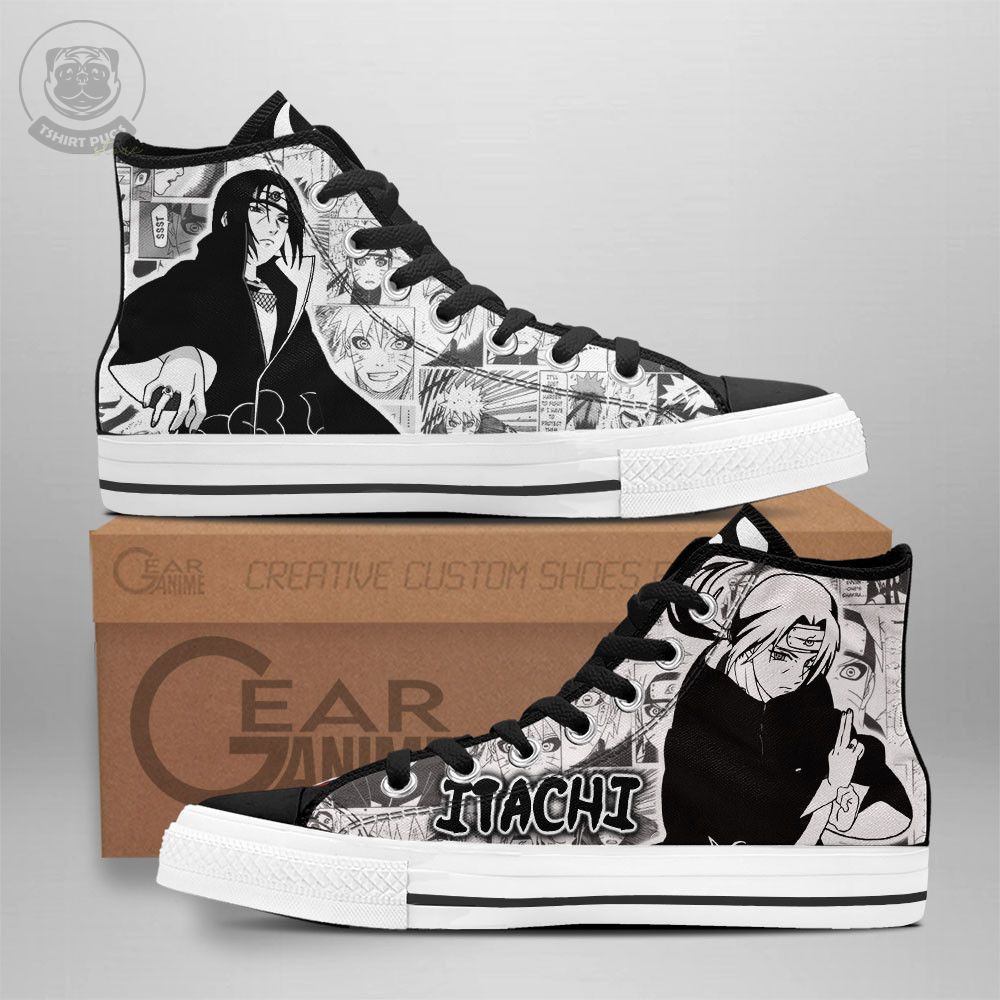 Uchiha Itachi High Top Shoes Custom Manga Style - Tshirtpugs Store